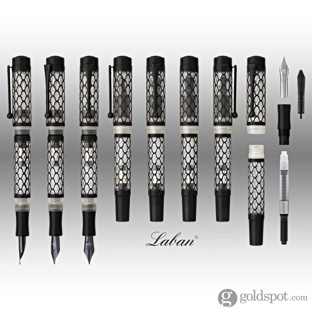 Laban Flora Fountain Pen in Black - Goldspot Pens
