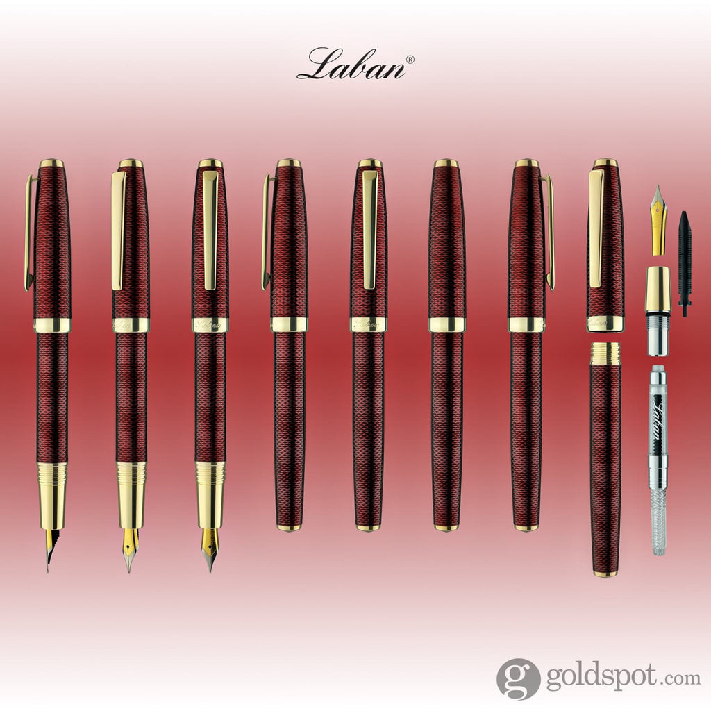Laban Gloria Fountain Pen in Ruby Red - Goldspot Pens