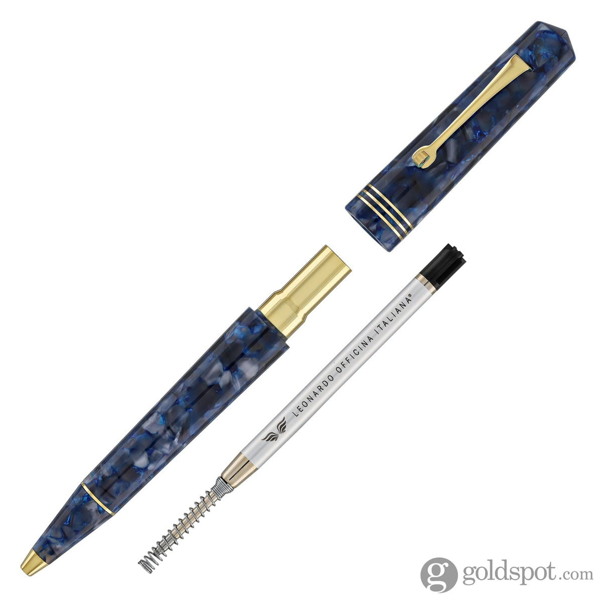 Leonardo Momento Zero Ballpoint Pen in Blue Sorrento Gold Trim ...