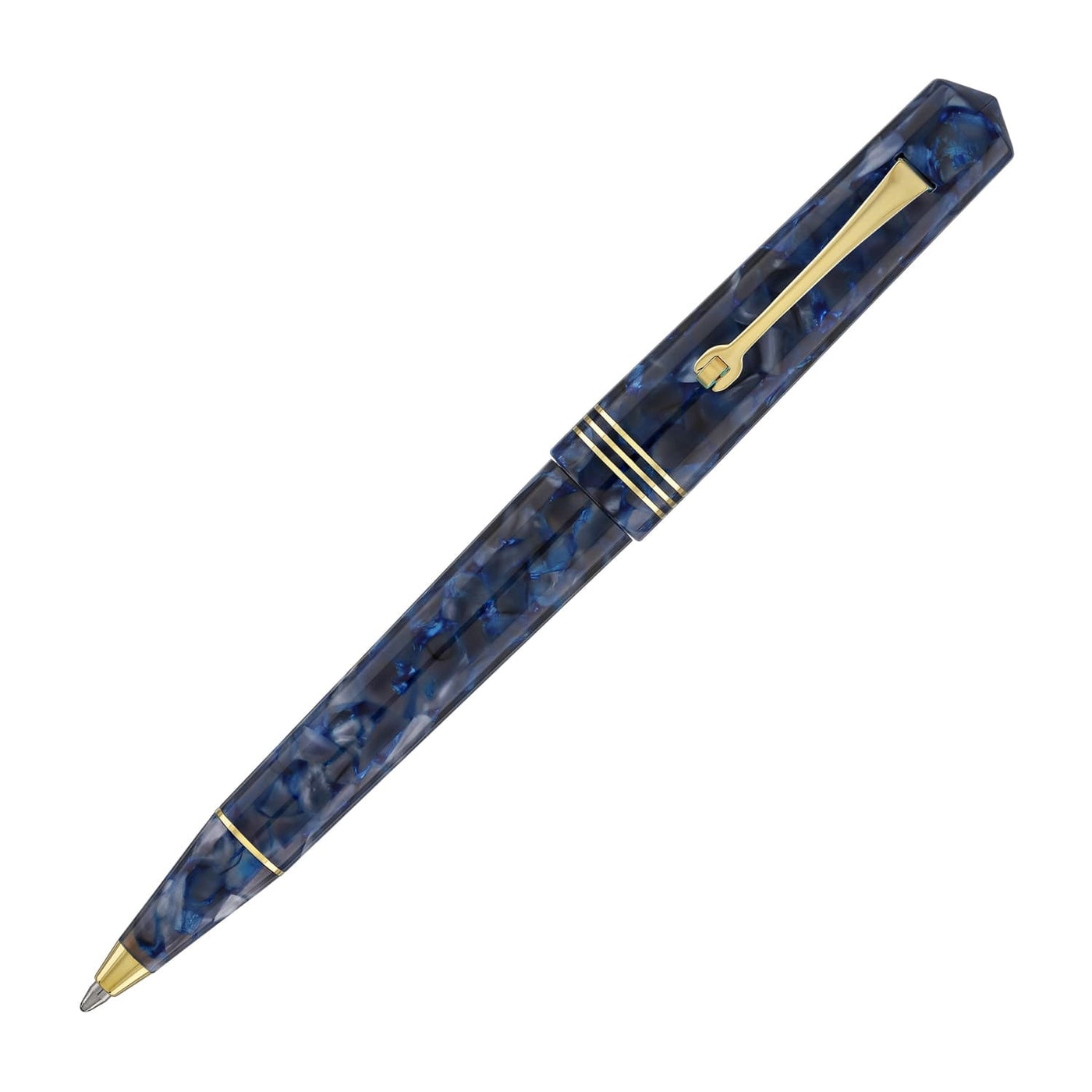 Leonardo Momento Zero Ballpoint Pen in Blue Sorrento Gold Trim ...