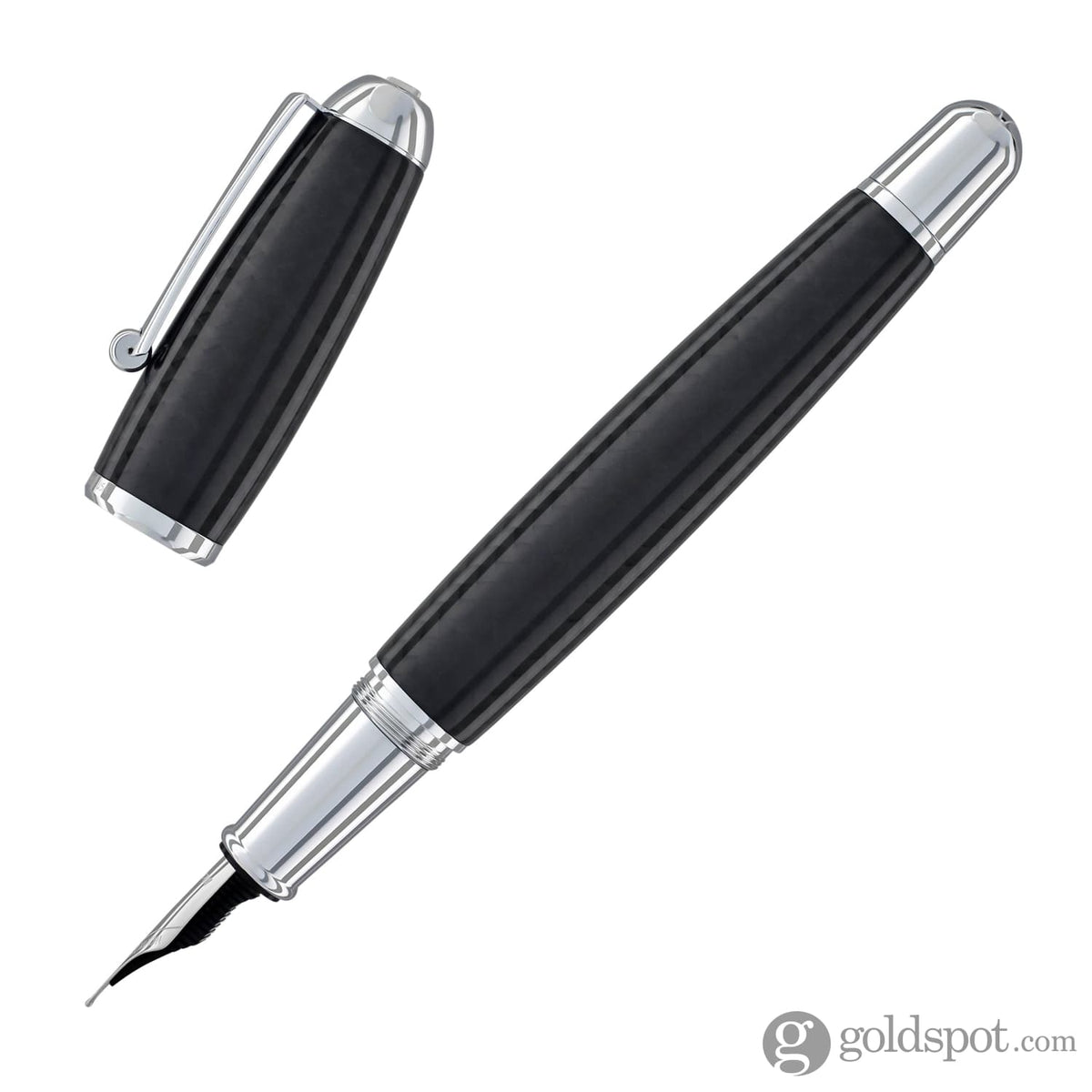 Monteverde Super Mega Fountain Pen in Carbon Fiber with Chrome Trim ...