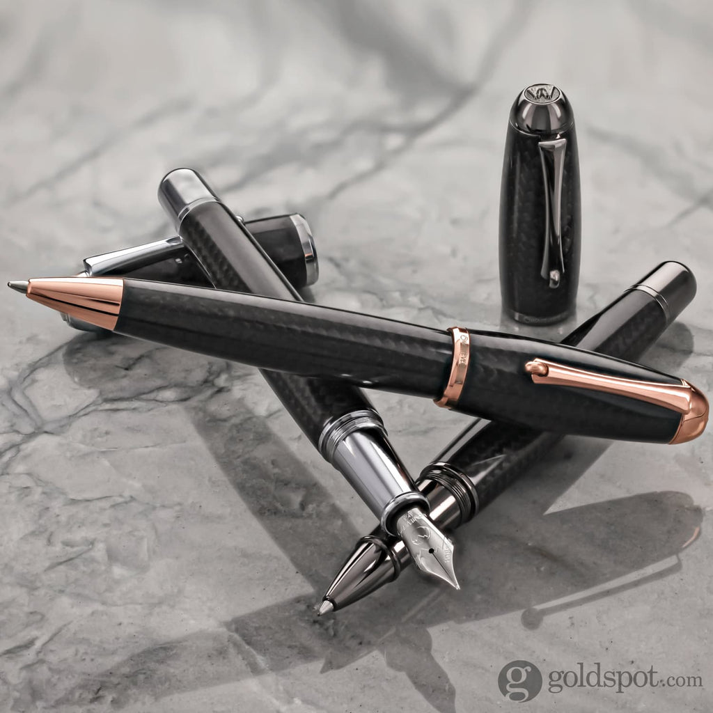 Monteverde Super Mega Fountain Pen in Carbon Fiber with Gunmetal Trim ...