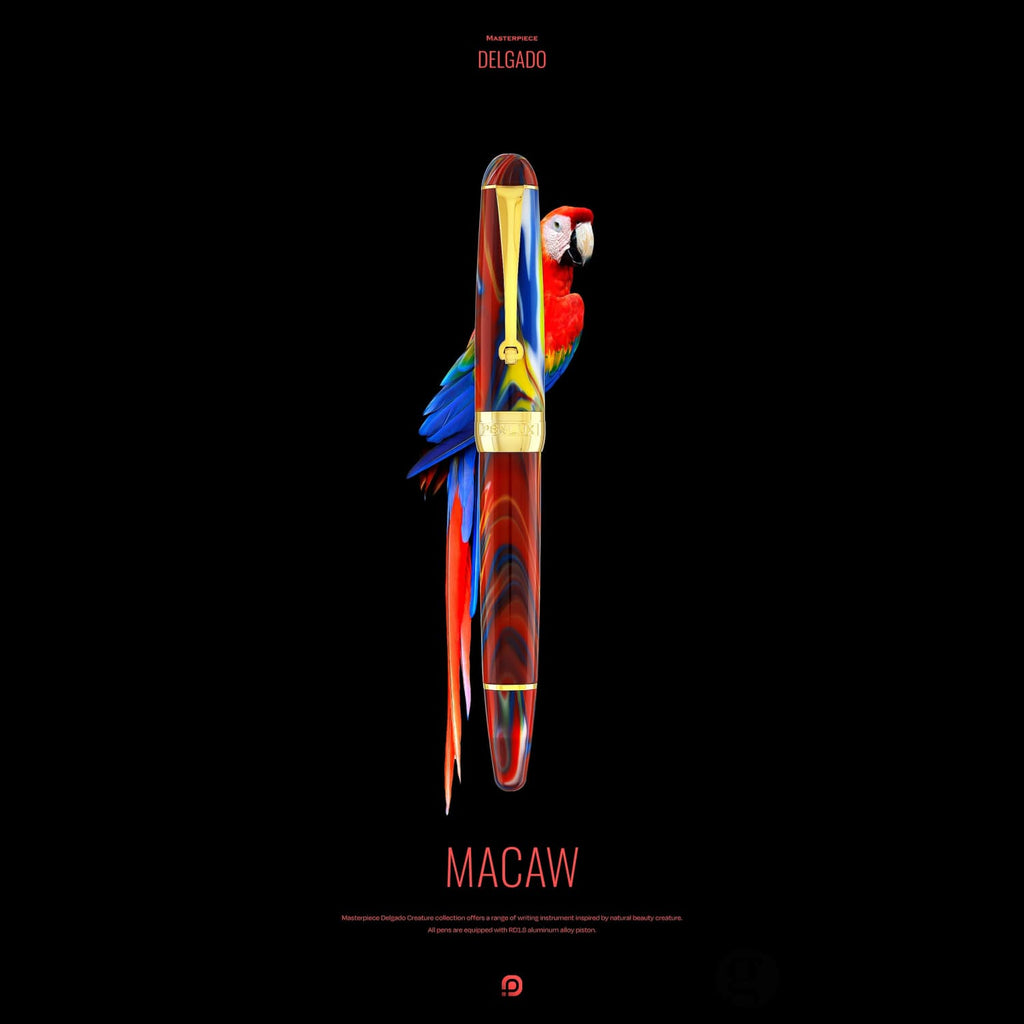 Penlux Masterpiece Delgado Fountain Pen in Macaw - Goldspot Pens