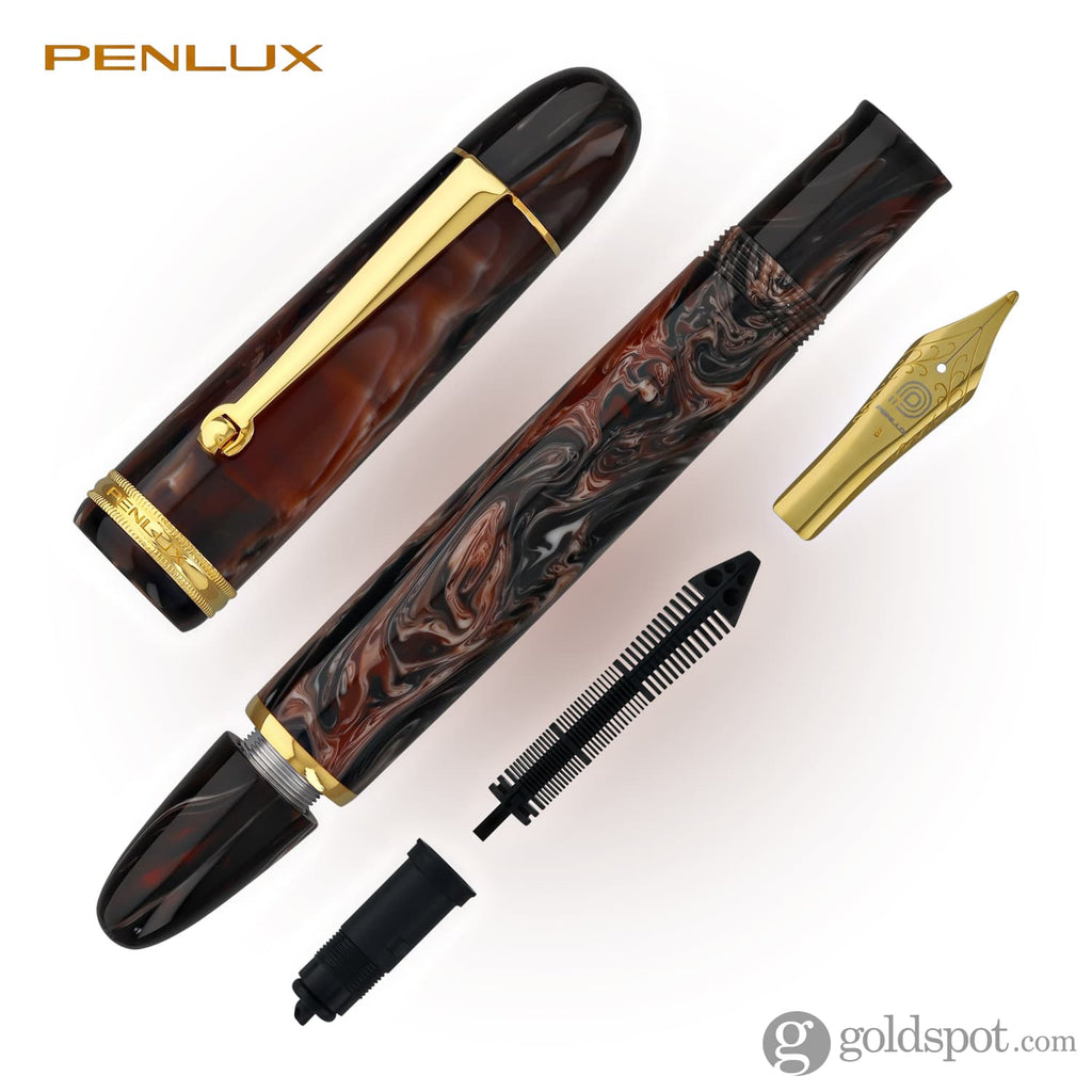 Penlux Masterpiece Grande Fountain Pen in Marble Wave - Goldspot Pens