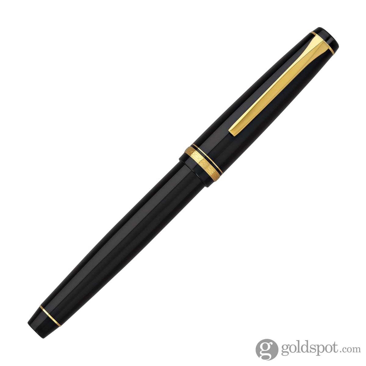 Pilot Falcon Fountain Pen in Black & Gold - Soft Flexible - Goldspot Pens