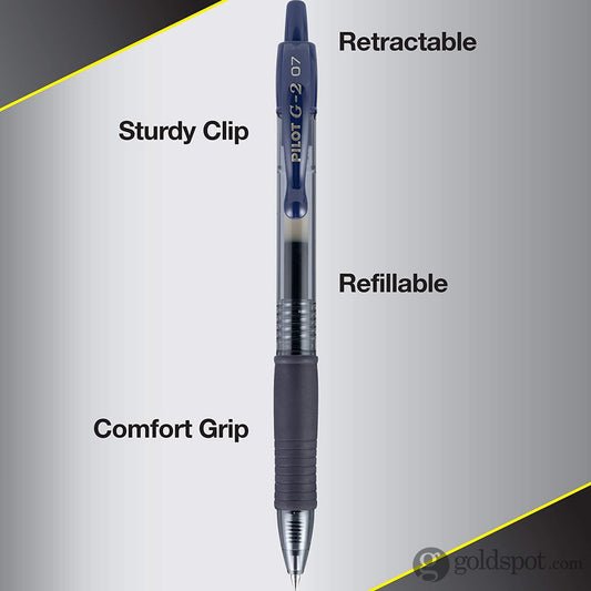 Pilot G2 Retractable Premium Gel Pens in Navy Blue - Fine Point - Pack ...