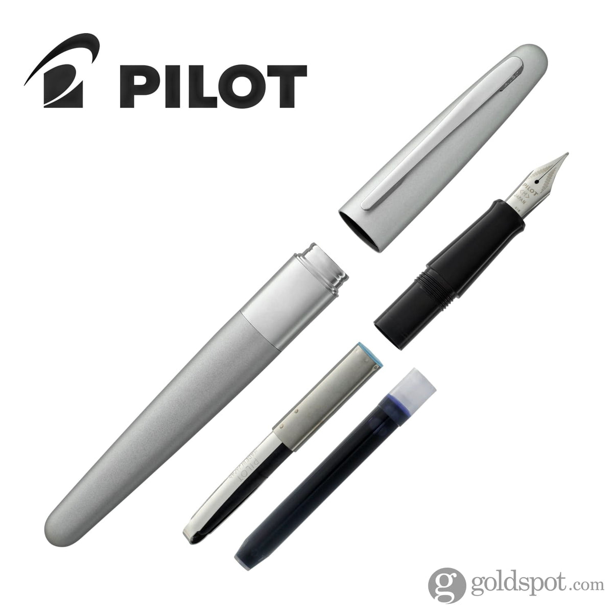 Pilot Metropolitan Fountain Pen in Silver - Medium Point - Goldspot Pens