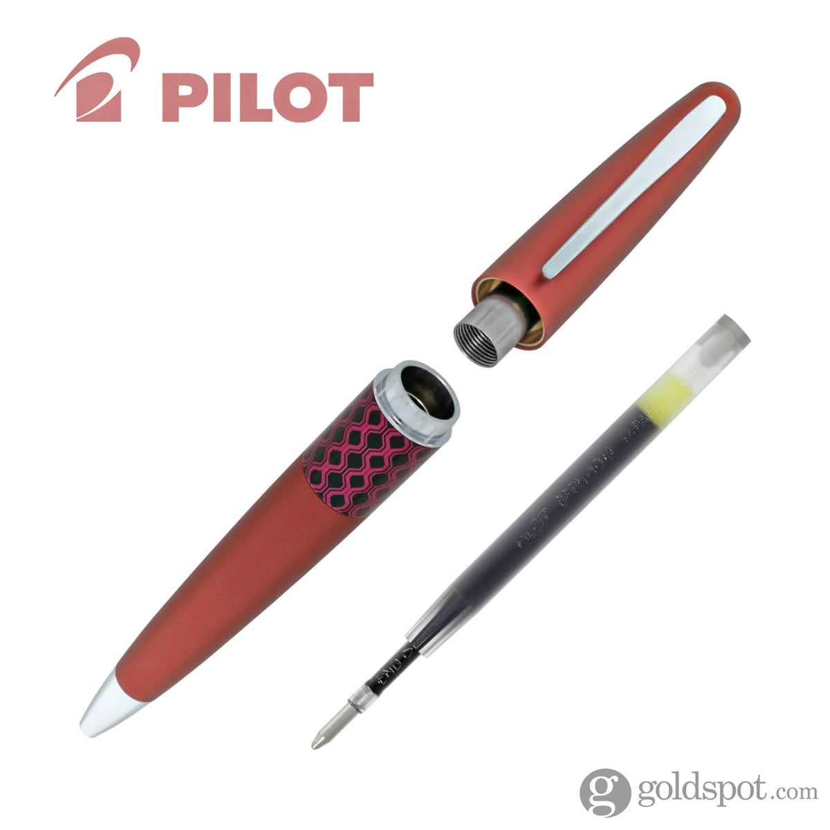 Pilot Metropolitan Retro Pop Ballpoint Pen in Red - Goldspot Pens