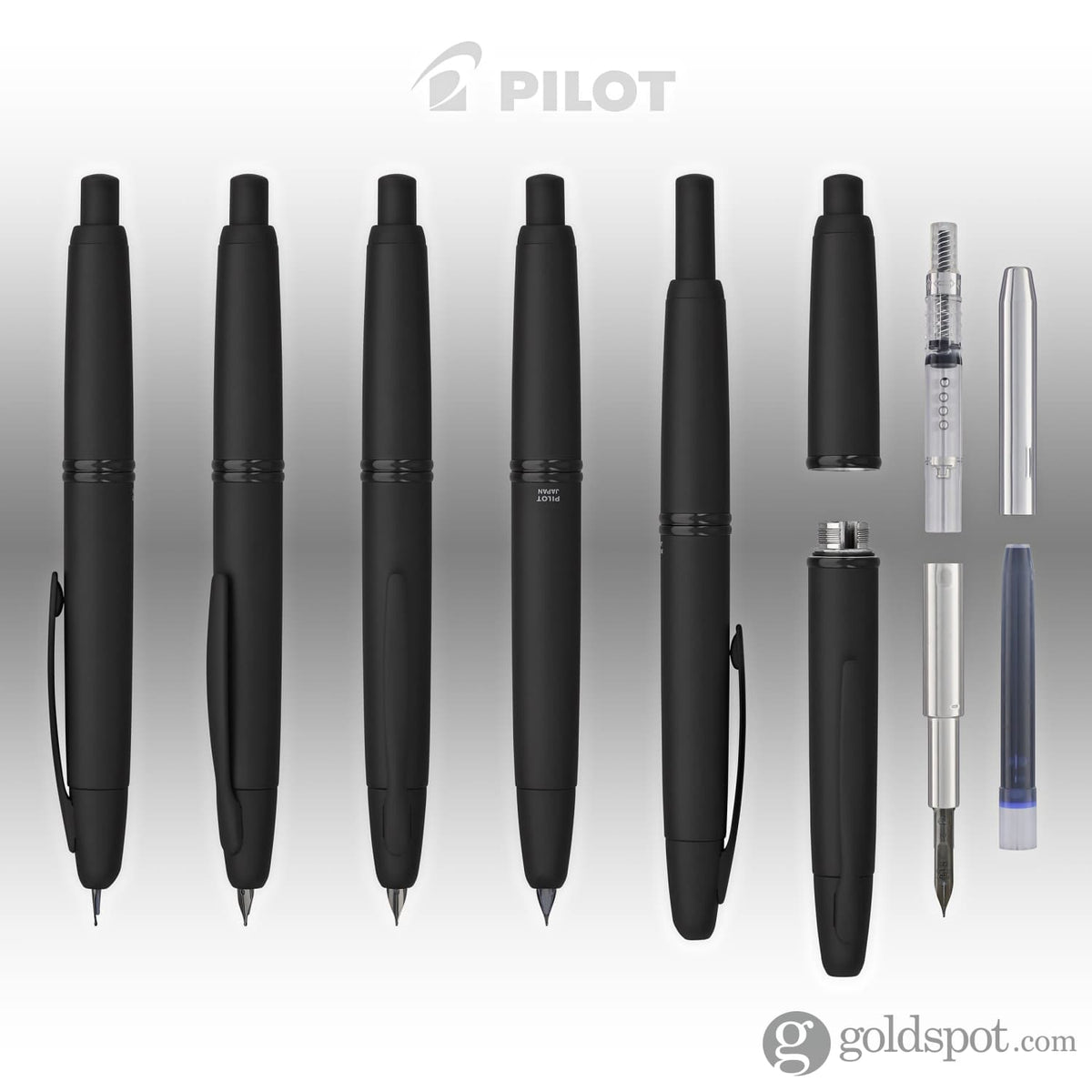 Pilot Vanishing Point Fountain Pen in Matte Black - 18K Gold - Goldspot ...