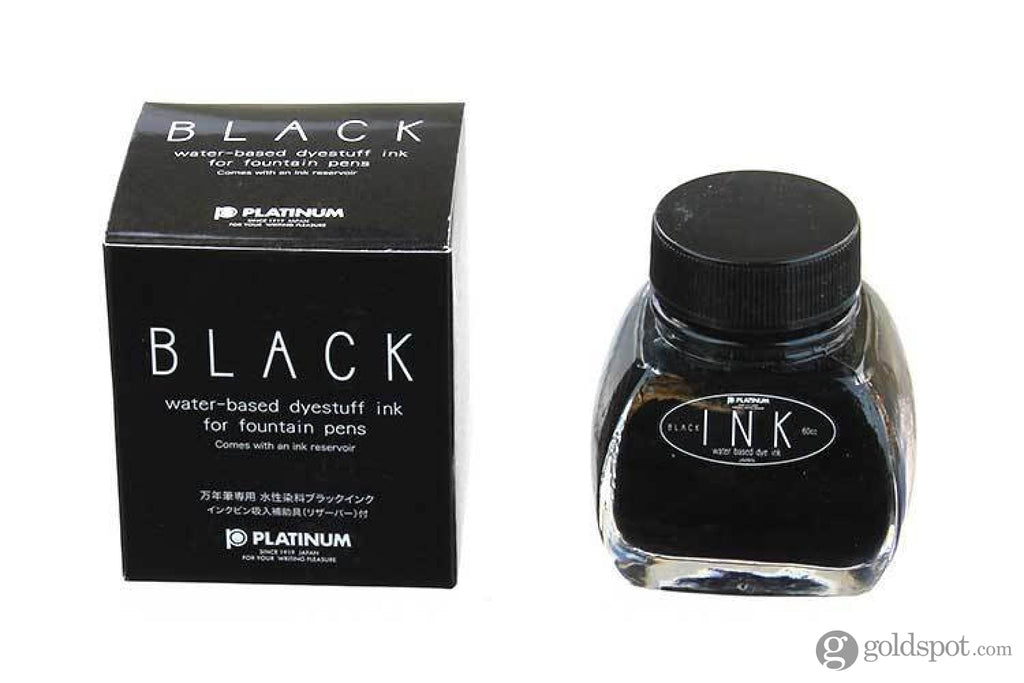 Platinum Bottled Ink in Black - 60 mL - Goldspot Pens
