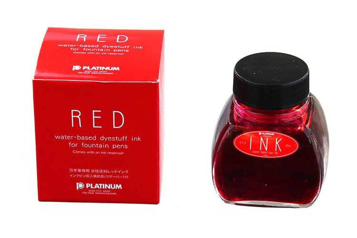 Platinum Bottled Ink in Red - 60 mL - Goldspot Pens