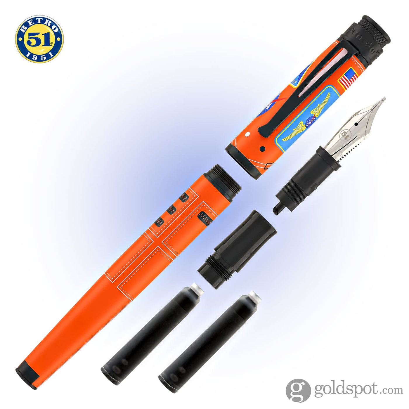 Retro 51 Tornado Fountain Pen in Escape ACES Suit Orange - Goldspot Pens
