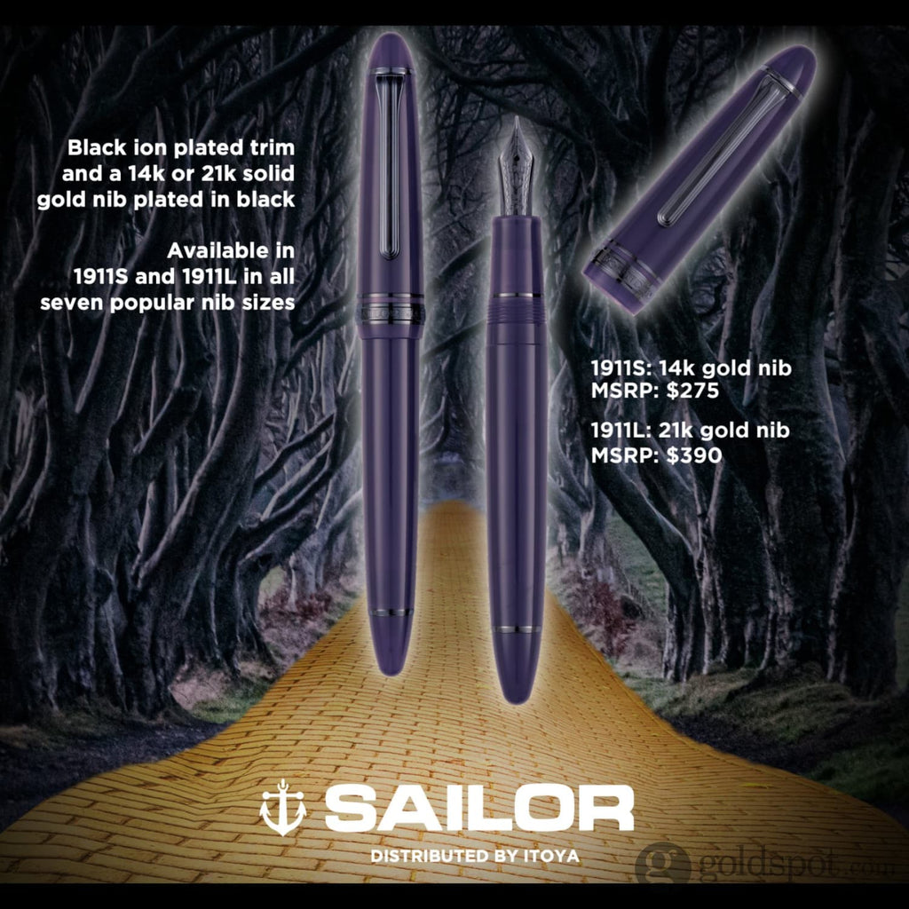 Sailor 1911 Standard Fountain Pen in Wicked Witch - 14kt Gold Nib ...