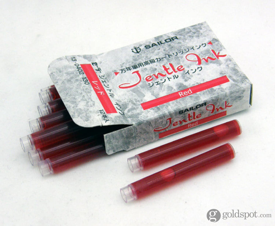 Sailor Jentle Ink Cartridges in Red - Pack of 12 - Goldspot Pens