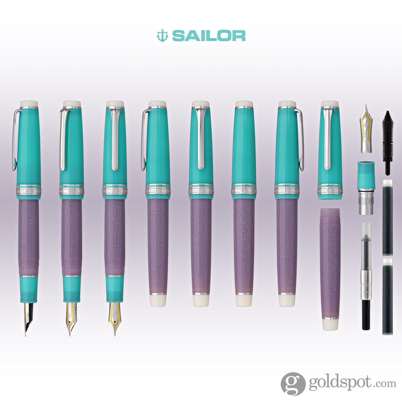 Sailor Pro Gear Regular Fountain Pen in Follow the Mermaid 21kt Gold N ...