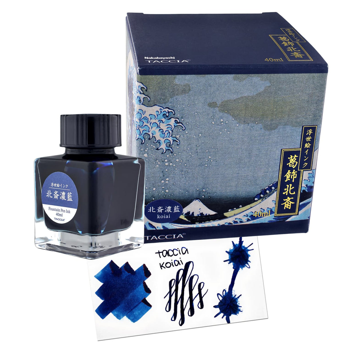 Taccia Hokusai-Koiai (Dark Indigo) Bottled Ink - 40 mL - Goldspot Pens