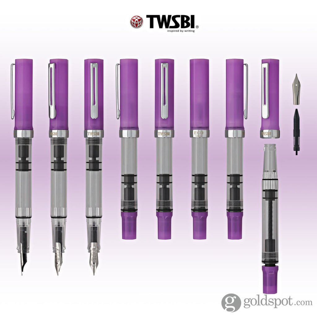 TWSBI Eco Fountain Pen in Glow Purple - Goldspot Pens