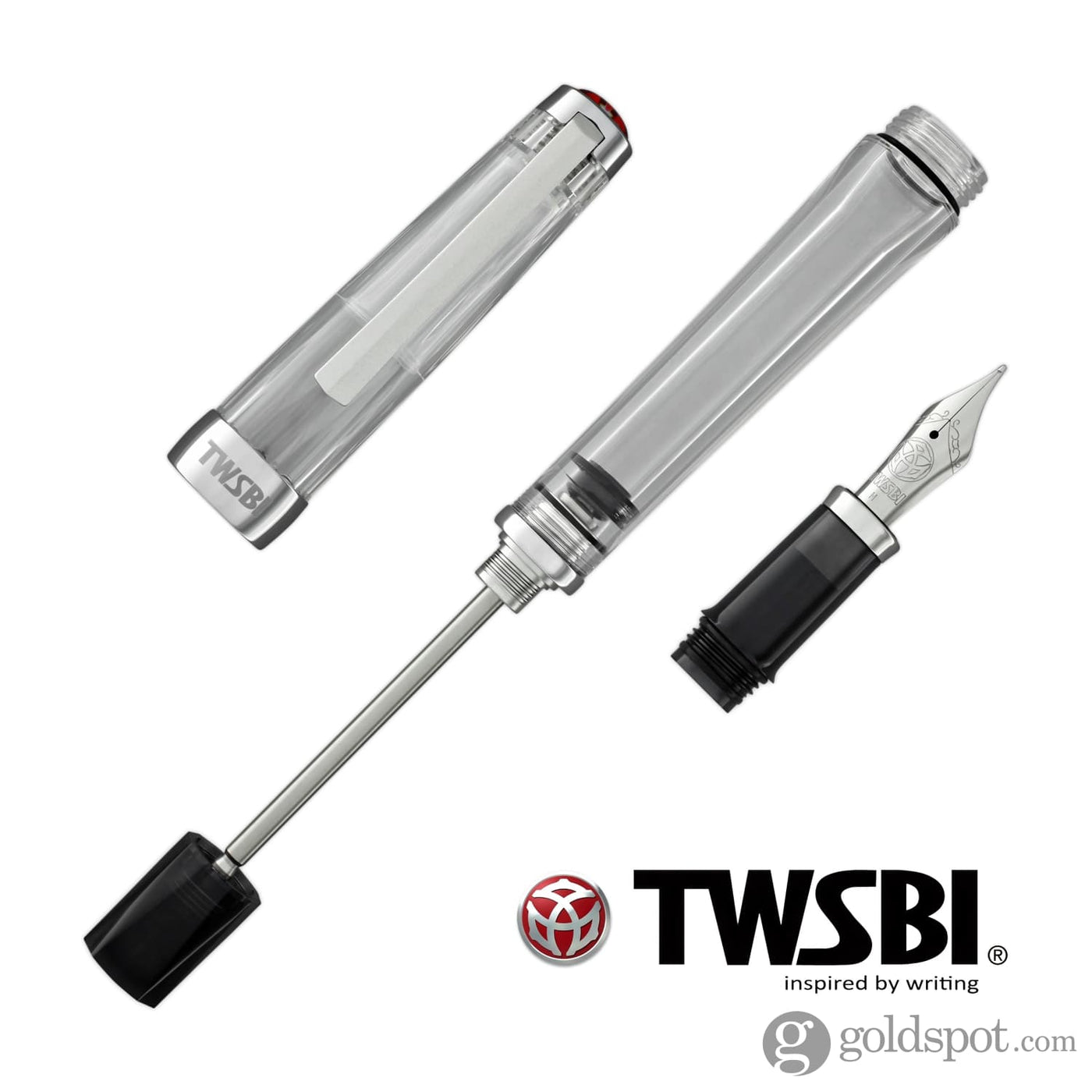 TWSBI Vac700R Fountain Pen in Clear Demonstrator - Goldspot Pens